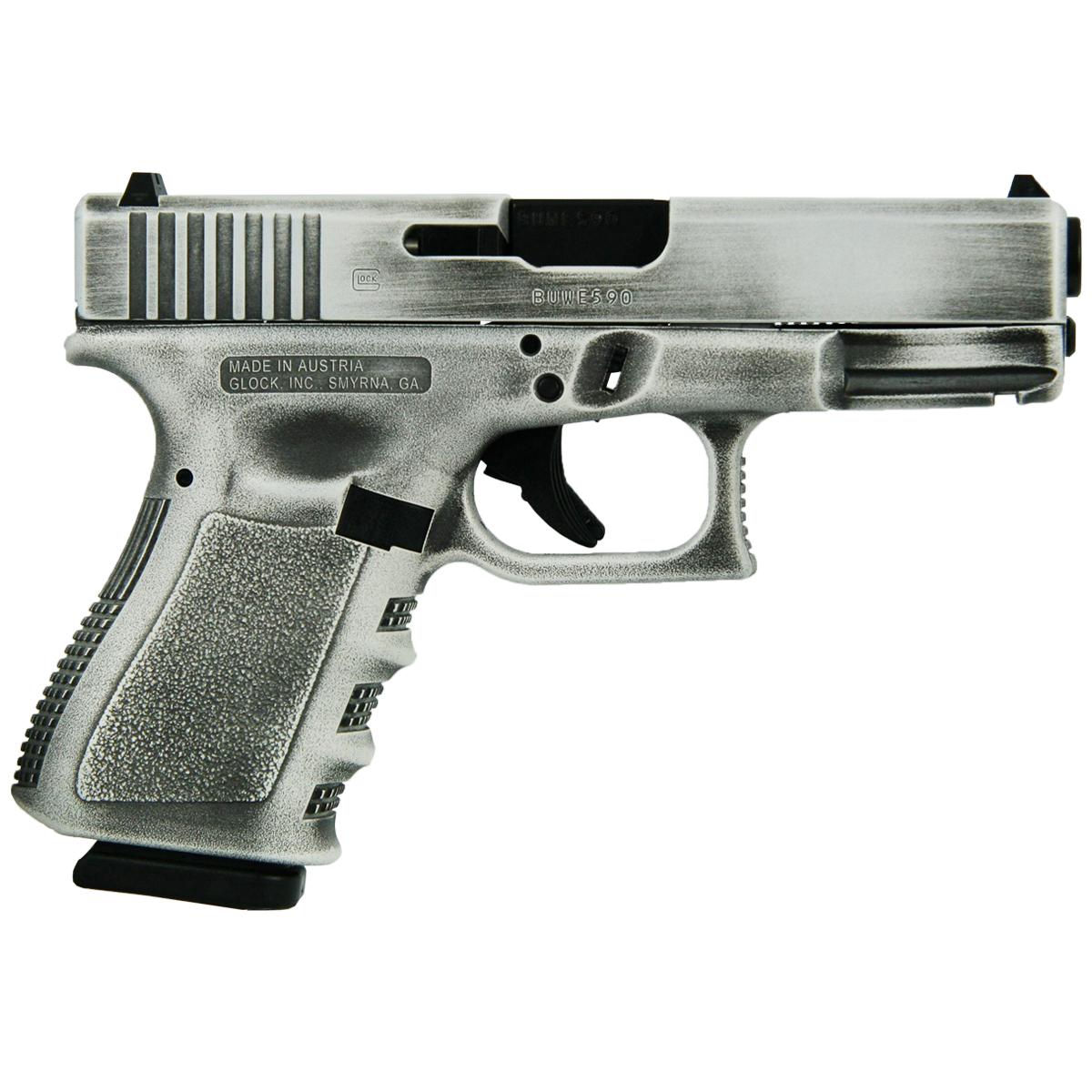 Glock 19 Gen 3 Custom "White Distressed" Handgun 9mm Luger 15/rd ...