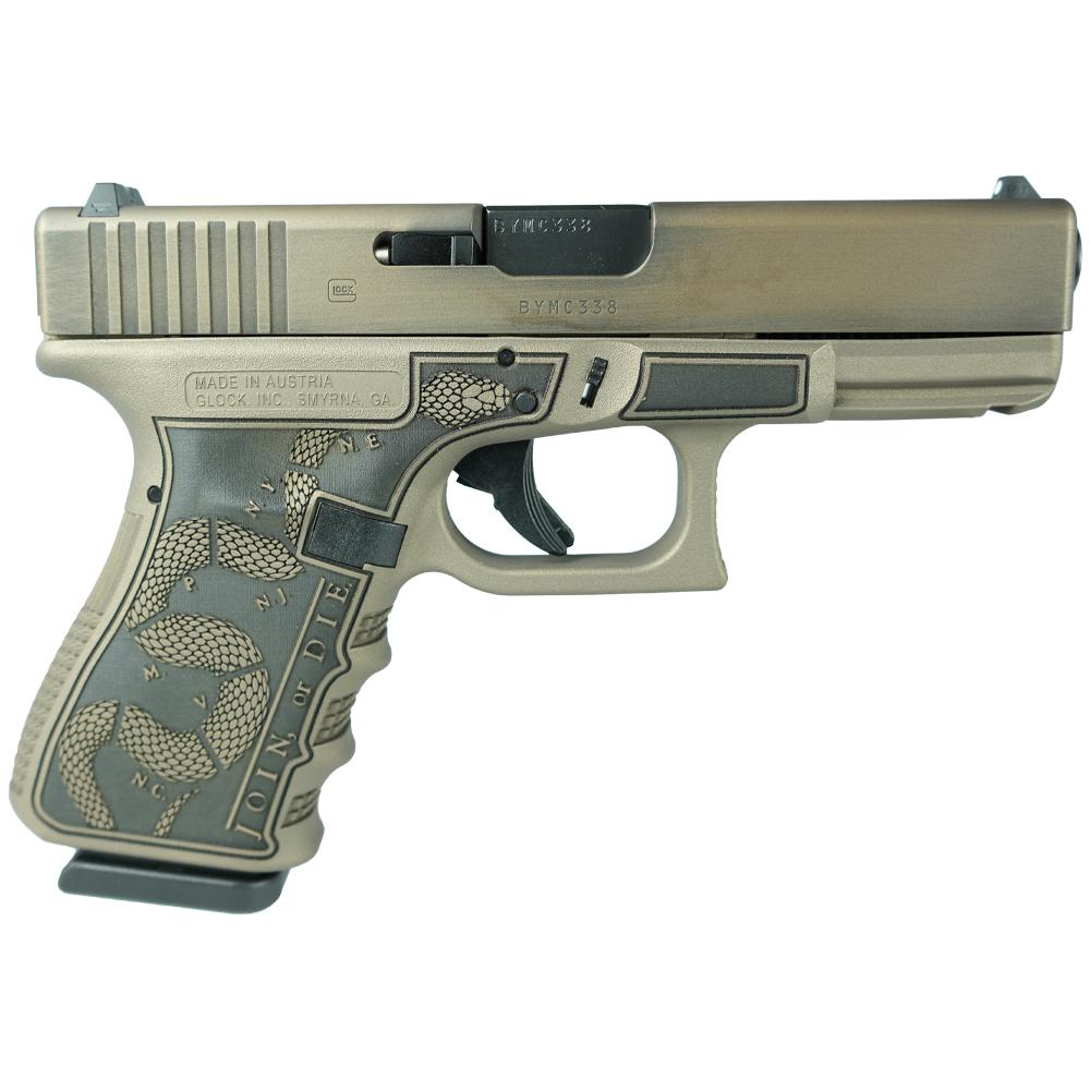 Glock 19 Gen 3 Custom in.Revolution Engraved Colonial Brownin. Handgun ...