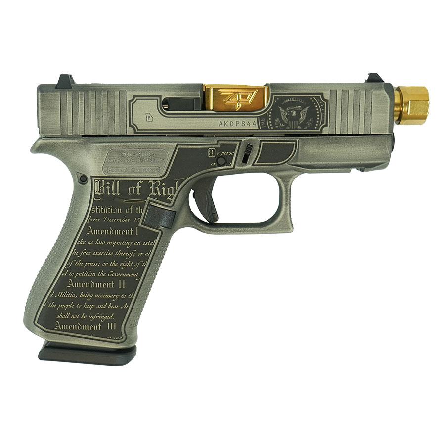 Glock UX4350201FR 43X Trump Gold 9mm 10rd 3.92" Threaded Barrel USA ...