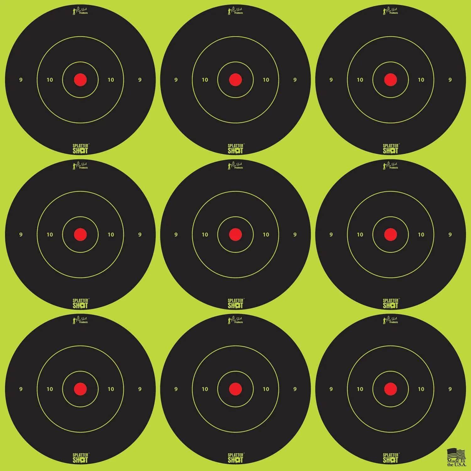 Pro-Shot 2in. SplatterShot Green Bullseye Targets Peel and Stick 108/ct ...