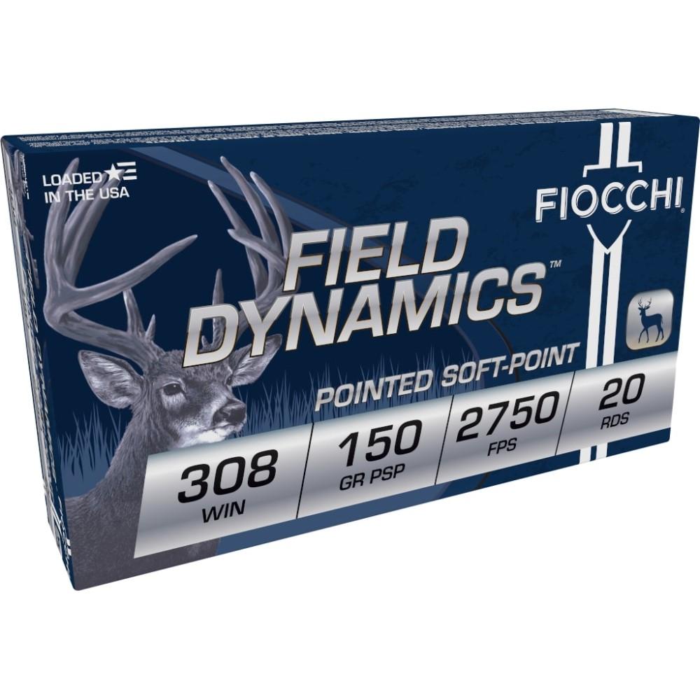 Fiocchi Field Dynamics Rifle Ammunition .308 Win 150 gr PSP 2750 fps 20 ...